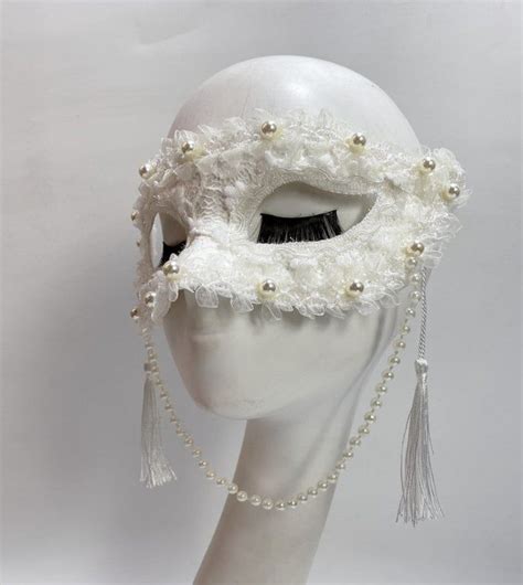Pearl Maskwhite Lace Masktassel Maskmasquerade Party Maskbeautiful