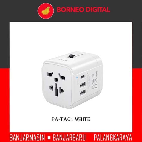 Jual Aukey PA-TA01 Universal Travel Adapter With USB-C and USB-A Ports ...