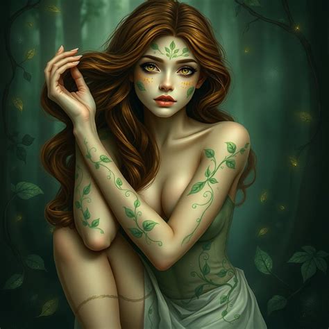 Enchanting Forest Nymph In A Magical Realm