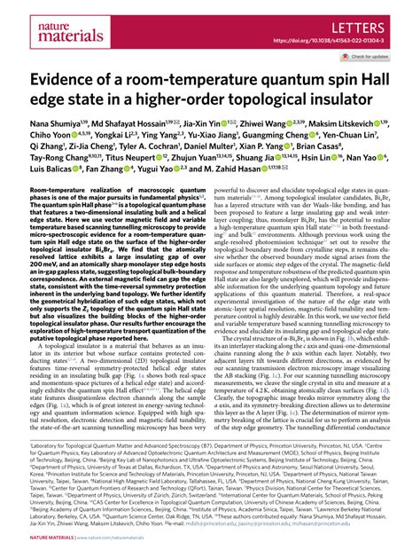 PDF Evidence Of A Room Temperature Quantum Spin Hall Edge State In A