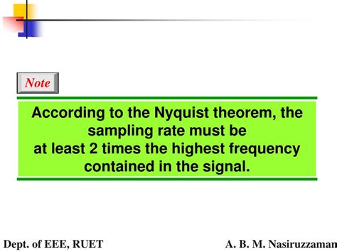 Ppt According To The Nyquist Theorem The Sampling Rate Must Be
