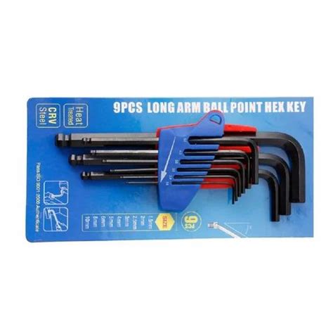 Chrome Vanadium Steel Hex Allen Key Set Long Arm Ball Type Mm At