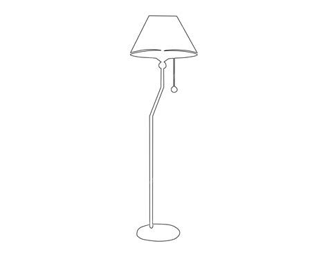 Premium Vector Continuous Line Drawing Of Floor Lamp One Line Of
