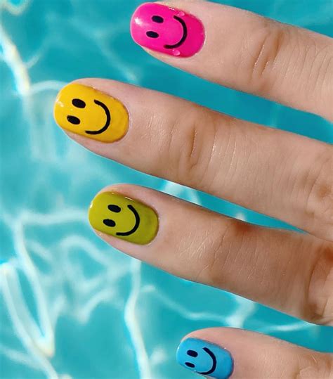 X Eyes Smiley Face Nails