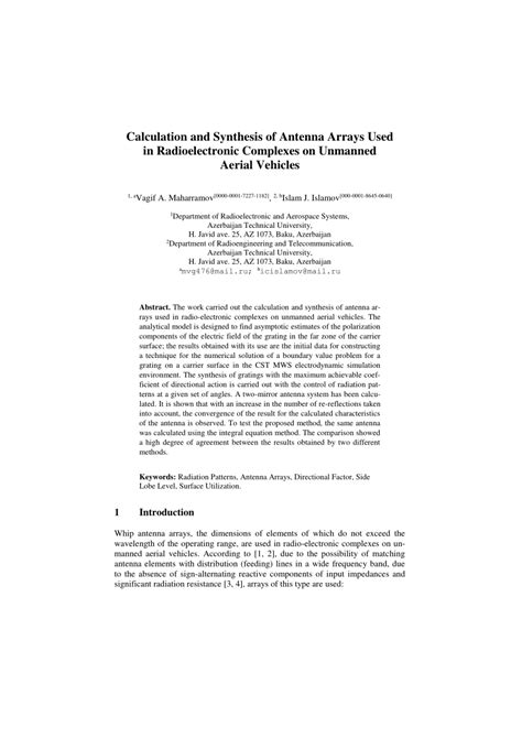 Pdf Calculation And Synthesis Of Antenna Arrays Used In