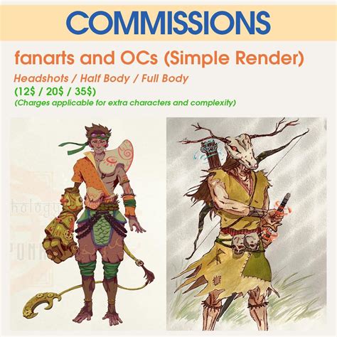 [for Hire] Commissions I Can Draw Fanarts Dnd Ocs And Semi Realistic