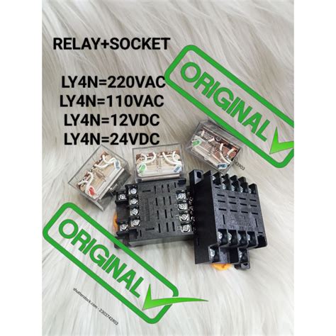Jual Relay Omron Original Plus Socket Original Ly4n 220vac24vdc12vdc