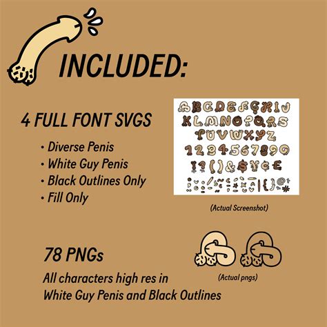 Penis Font Svg Png Funny Cartoon Naughty Designs Downloads Png
