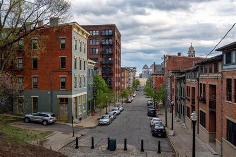A Street In Over The Rhine Neighborhood Of Downtown Cincinnati Stock