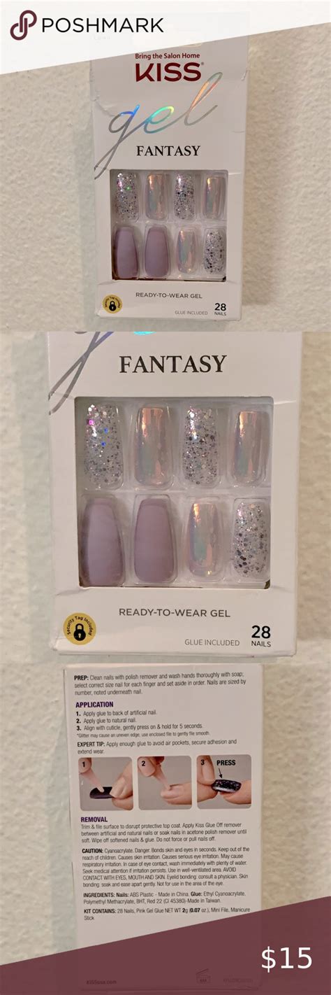 Kiss Gel Fantasy Press On Nails Press On Nails Gel Artificial Nails