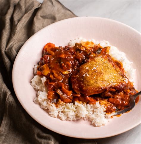 Crispy Chicken With Stewed Sweet Peppers Tried And True Recipes