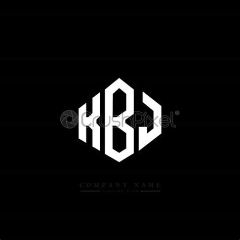 Kbj Letter Logo Design With Polygon Shape Kbj Polygon And Stock