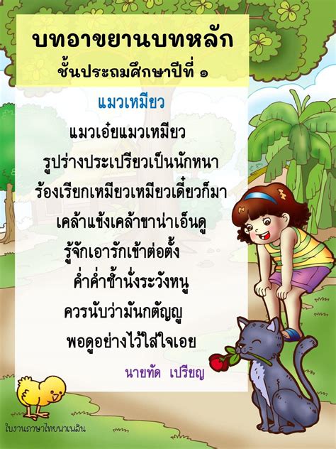 บทอาขยานบทหลัก ป 1 6 โรงเรียนบ้านโนนสวาง Facebook