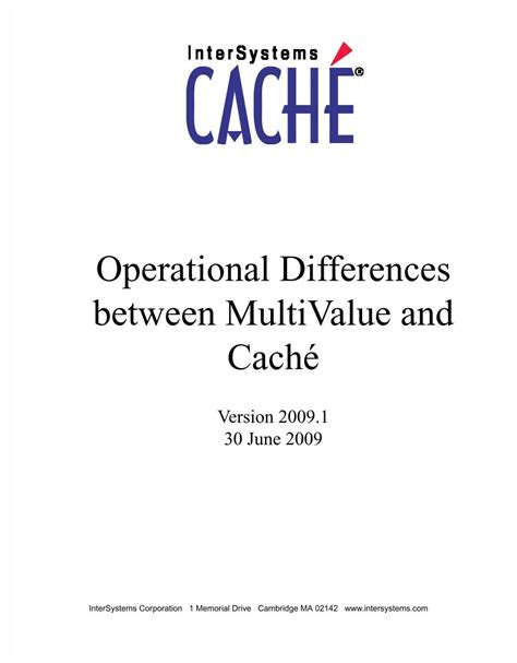 operational differences intersystems documentation
