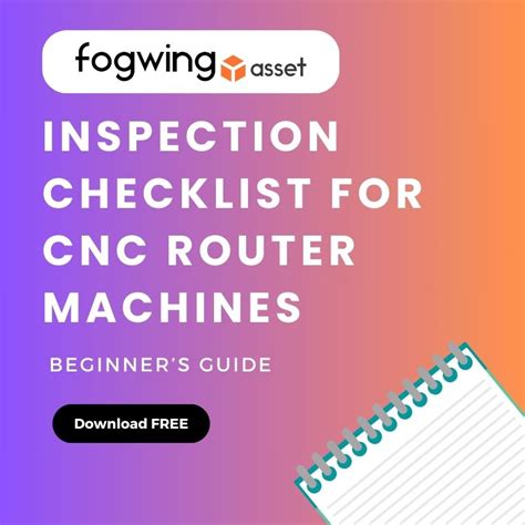 Inspection Checklist For CNC Router Machines