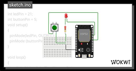 Push Button Wokwi Esp32 Stm32 Arduino Simulator