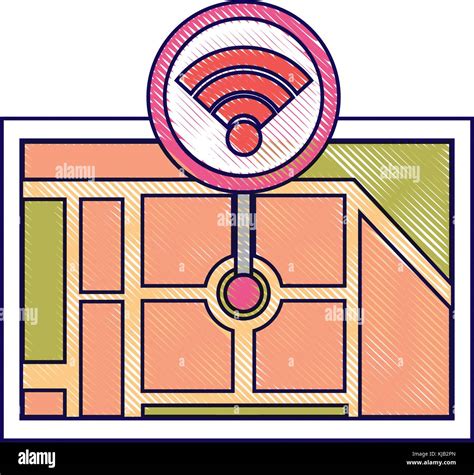 Gps Navigation Pointer Map Wifi Internet Signal Stock Vector Image