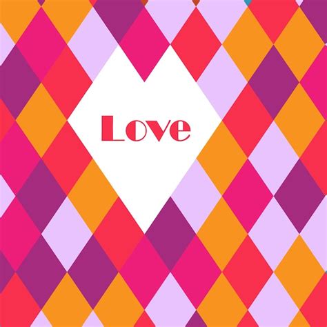 Premium Vector Retro Background Love Pattern Rhombus