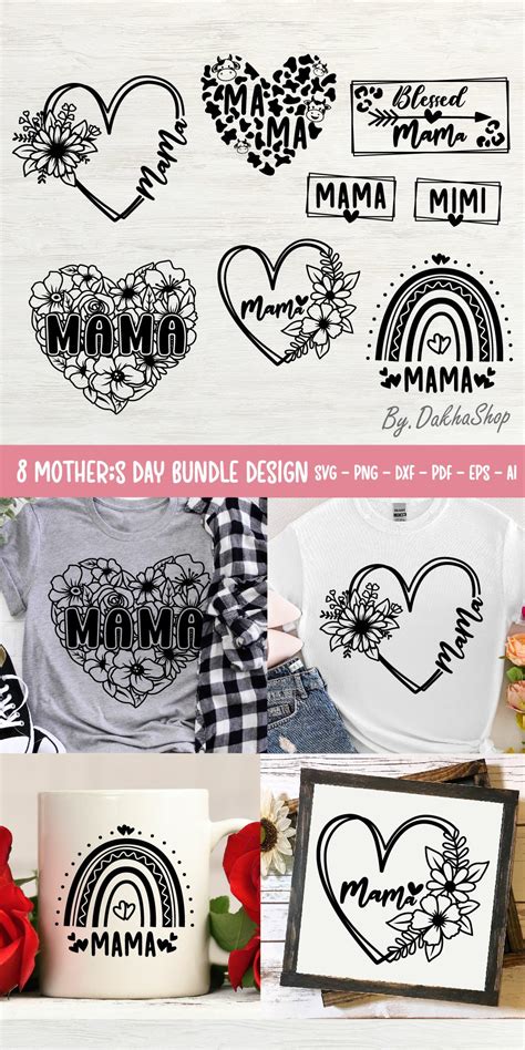 Mothers Day Svg Bundle Mama Svg Bundle Mama Heart Svg