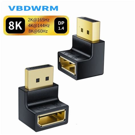 Up Down Displayport Adapter Right Angled Dp Adapter 4k60hz 2k144hz Pass