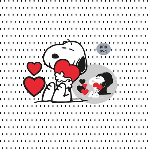 Layered Snoopy Hugging A Heart Svg And Png Digital File Etsy