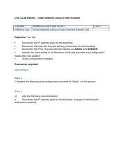 CIS245L U1 LabReport 2 Docx Unit 1 Lab Report Initial Network