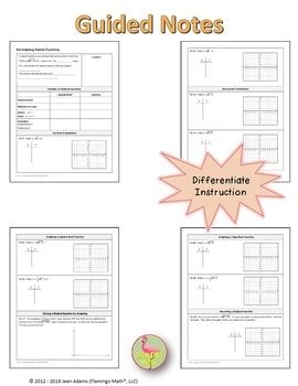 Graphing Radical Functions Algebra Unit By Jean Adams TpT