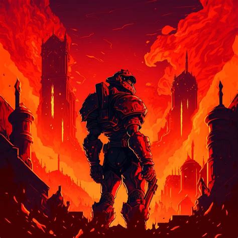 Canshi666 Pixel Background Doom Eternal In Red Acc [by Canshix] R Doom