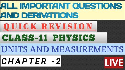 Physics Class11 Chapter 2 Units And Measurements Youtube
