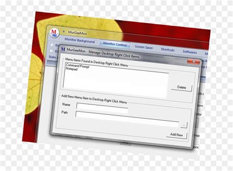 Add Menu To Desktop Right Click Menu Utility Software Clipart