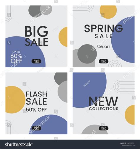 Social Media Post Template Abstract Background Stock Vector Royalty