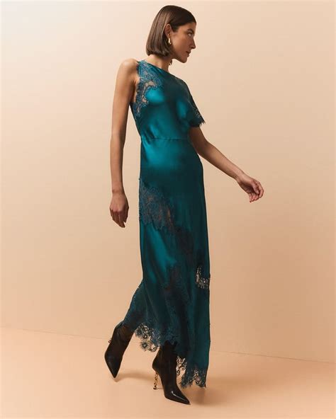 A L C Alessia Satin And Lace Maxi Dress Maxi Dress Lace Maxi Lace