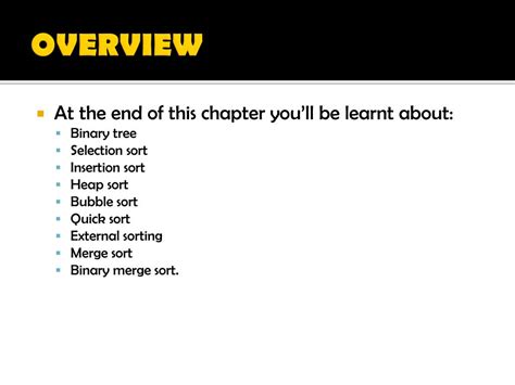 ppt data structure and algorithms bcs 1223 chapter 6 sorting