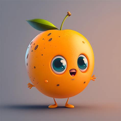 Personagem De Desenho Animado Laranja Foto Premium