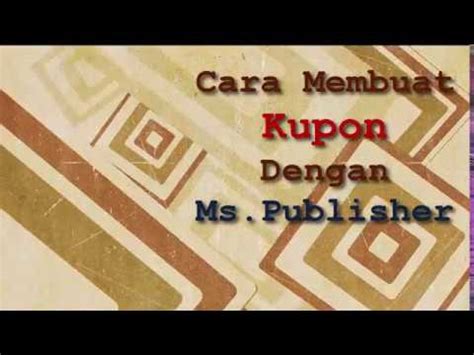 Cara Membuat Kupon Undian Dengan Coreldraw CARA MEMBUAT KUPON JALAN