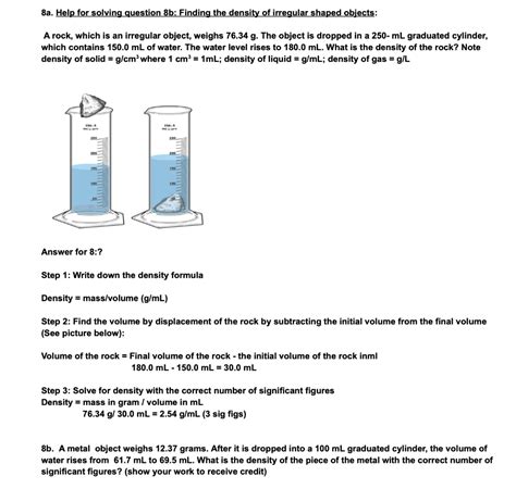 Solved 8a Help For Solving Question 8b Finding The Density
