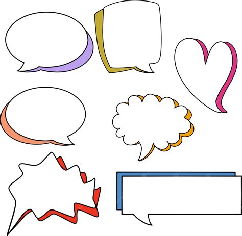 말풍선 화려한 연설 거품 다채로운 말풍선 버블 벡터 Png 일러스트 및 Psd 이미지 무료 다운로드 Pngtree