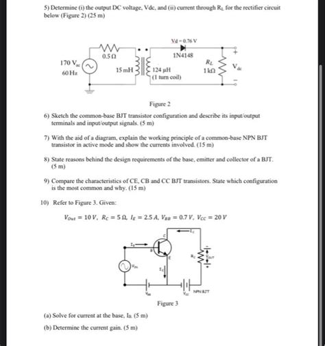 Solved 5 Determine 1 The Output Dc Voltage Vdc And Ii