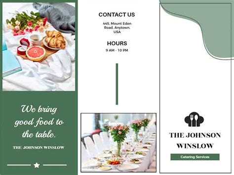 Food Brochure Templates Free Printable Downloadable