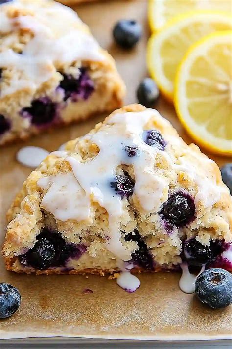 Easy Greek Yogurt Lemon Blueberry Scones Foodallthetime