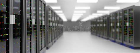Server Room Data Center Backup Hosting Mainframe Farm And Computer Rack With Storage