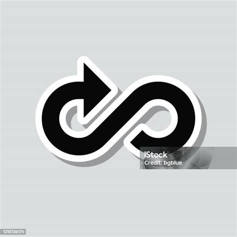 無限方向箭頭灰色背景上的圖示貼紙向量圖形及更多剪裁圖圖片 剪裁圖 剪貼畫 圓形 Istock