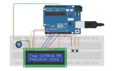 Circuit Design Lcd Saat Tinkercad