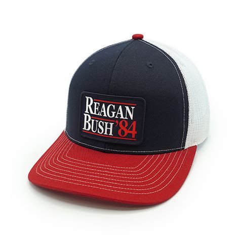 Reagan Bush Woven Patch Hat Shield Republic