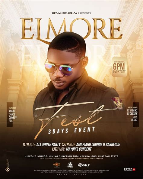 Elmore Fest Graphic Design Typography Poster Flyer And Poster Design Concert Flyer