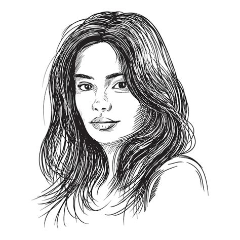Premium Vector Vector Portrait Of A Fashionable Young Beautiful Girl