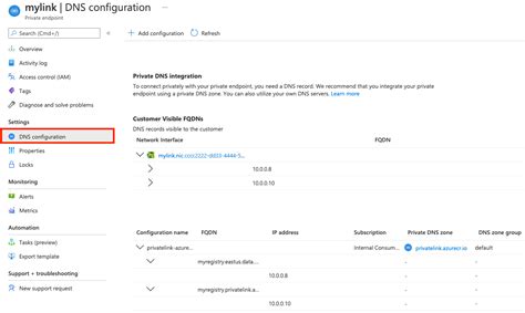 プライベート リンクを使用してプライベート エンドポイントを設定する Azure Container Registry