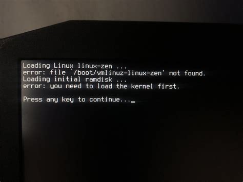 Kernel Loading Failed Kernel Boot Graphics And Hardware Endeavouros