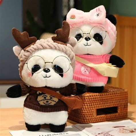 Anime Fan Panda Panda Plush Toys Wearing Clothes Fluffy Soft Panda