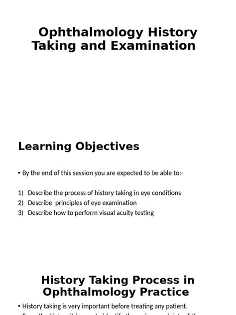 Opthalmological History Taking Pdf Visual Acuity Clinical Medicine